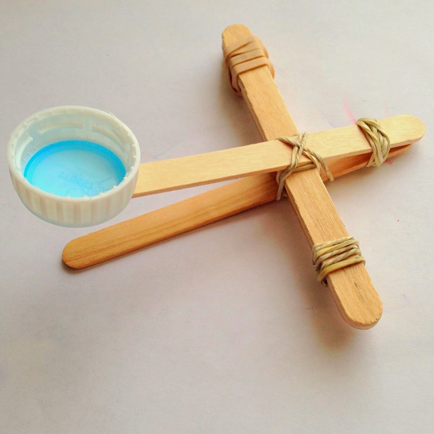 Simple Homemade Popsicle Stick Catapult For Kids Science Project Ideas